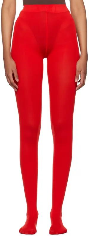 Valentino Garavani Valentino Red Elasticized Tights - 157 Rosso