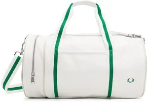 Fred Perry Fred Perry White Barrel Duffle Bag - Snwwhite/fpgreen