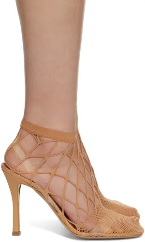 Stella McCartney Fishnet Heeled Sandals - 2602 Camel