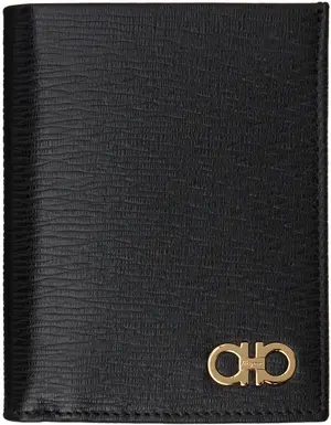 FERRAGAMO Ferragamo Black Bifold Wallet - Nero