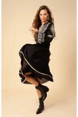 Hale Bob Tasha Embroidered Midi Dress
