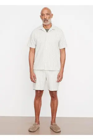 Vince Cabana Stripe Short-sleeve Button Down Shirt