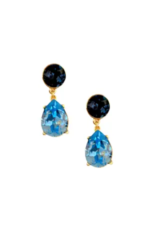 KENNETH JAY LANE Sapphire & Teardrop Pierced Earring - Aqua