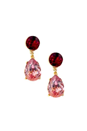 KENNETH JAY LANE Ruby And Teardrop Earrings - Pink
