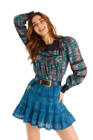 ALLISON NEW YORK Allison Emmie Mini Skirt - Teal