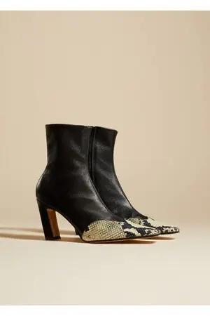 Khaite The Nevada Stretch High Boot In With Natural Python-embossed Leather