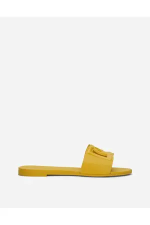 Dolce & Gabbana Rubber Beachwear Sliders Yellow