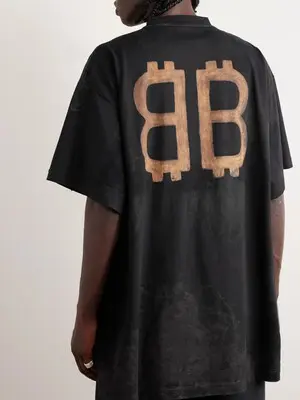 Balenciaga Oversized Logo-print Cotton-jersey T-shirt