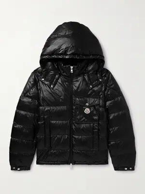 Moncler Wollaston Logo-appliquéd Quilted Hooded Down Jacket - Black