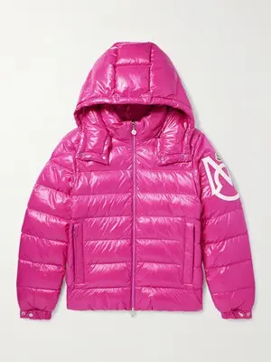 Moncler Saulx Quilted Shell Hooded Down Jacket - Pink