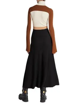 Chloé Colorblock Intarsia Wool Maxi Dress