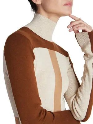 Chloé Colorblock Intarsia Wool Maxi Dress