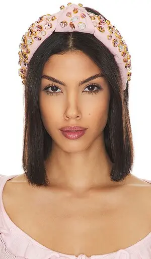 Lele Sadoughi Glittering Knotted Headband In Pink