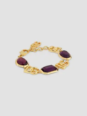 Dolce & Gabbana Goldtone & Glass Crystal Monogram Bracelet - Gold