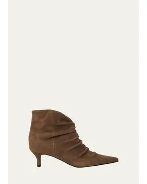REIKE NEN Slouchy Suede Ankle Booties - Walnut