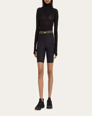 Versace Greca Waistband Bike Shorts