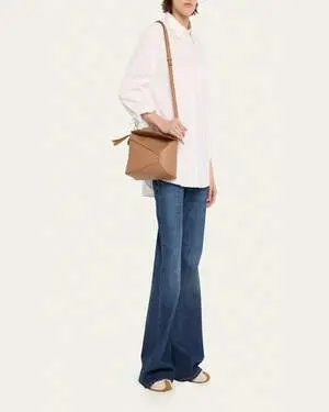 Loewe Puzzle Edge Small Top-handle Bag - Toffee