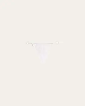LIVY Kimbaku High-cut Embroidered Thong - White