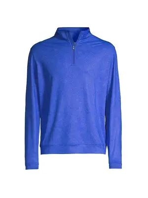 Peter Millar Men's Crown Sport Perth Double Transfused Performance Quarter-Zip Sweater - Sapphire  - Sapphire