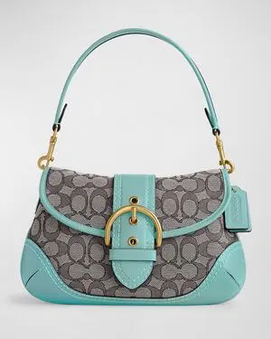 Coach Soho Signature Jacquard Shoulder Bag - B4faded Blue 