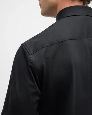 Theory Apos;s Irving Short Sleeve Shirt In Structure Knit - Black