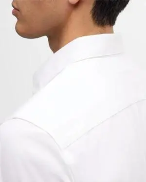 Theory Apos;s Irving Short Sleeve Shirt In Structure Knit - White