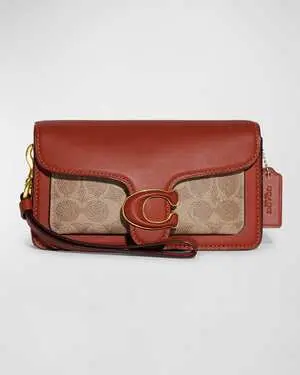 COACH Tabby Signature Monogram Canvas Wristlet - B4tan Rust