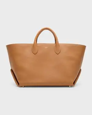 Khaite Amelia Envelope Pleat Medium Tote Bag - Tan