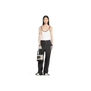 Gucci Cotton Rib Tank Top With Web - White