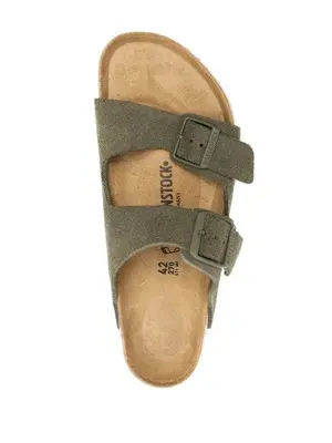 BIRKENSTOCK Double-strap Suede Sandals - Green