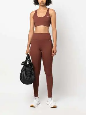 SPORTY & RICH Logo-patch Ribbed Leggings