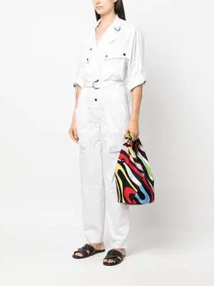 Emilio Pucci Marmo Print Silk Bucket Bag