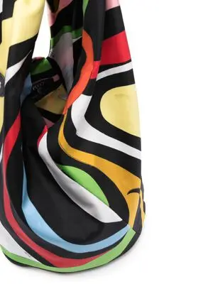 Emilio Pucci Marmo Print Silk Bucket Bag