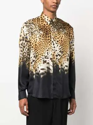 Roberto Cavalli Leopard-print Long-sleeved Shirt