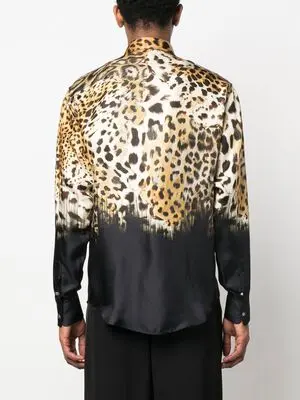 Roberto Cavalli Leopard-print Long-sleeved Shirt