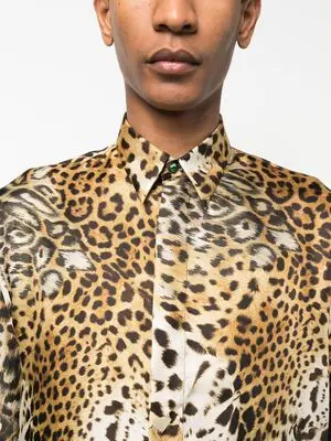 Roberto Cavalli Leopard-print Long-sleeved Shirt