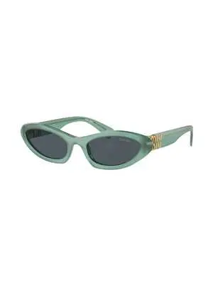 Miu Miu Logo-plaque Oval-frame Sunglasses