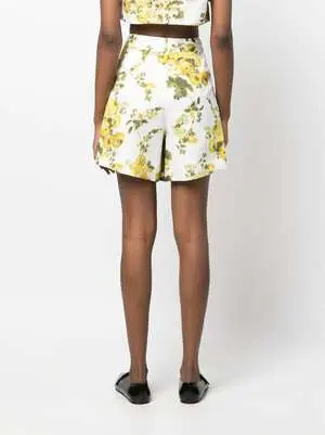 Erdem Floral-print Cotton Shorts
