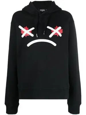 Dsquared2 Graphic-print Cotton Hoodie - Black