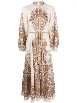 Zimmermann Devi Paisley-print Linen Dress