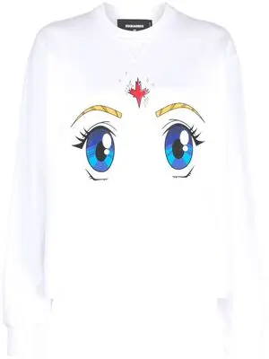 Dsquared2 Graphic-print Crew Neck Sweatshirt - White