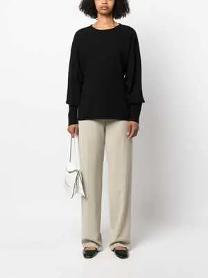 Fabiana Filippi Fitted-cuffs Sweater - Black