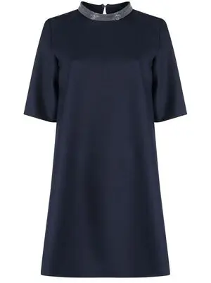 Fabiana Filippi Beaded Round-neck Minidress