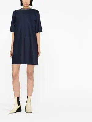 Fabiana Filippi Beaded Round-neck Minidress