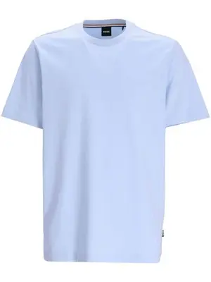 BOSS Cotton-jersey T-shirt With Logo Detail - Blue