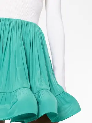 LANVIN Ruffled Flared Miniskirt - Green