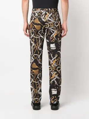 Moschino Graphic-print Straight-leg Trousers