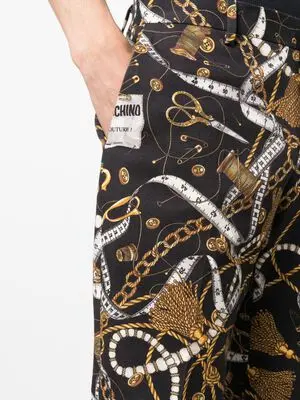 Moschino Graphic-print Straight-leg Trousers