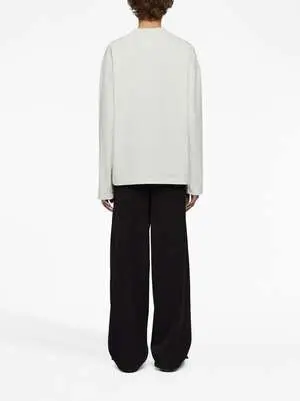 JIL SANDER Logo-print Long-sleeve Top - White