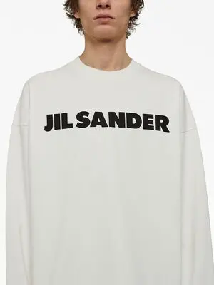 JIL SANDER Logo-print Long-sleeve Top - White